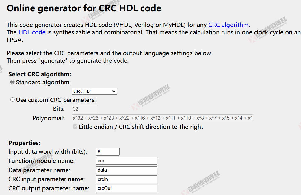 CRC算法原理与实现07——Verilog单步计算任意CRC – 徐晓康的博客